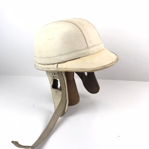 1940s Skulgarde Leather Motorcycle Helmet: Vintage Cafe Racer Display ...