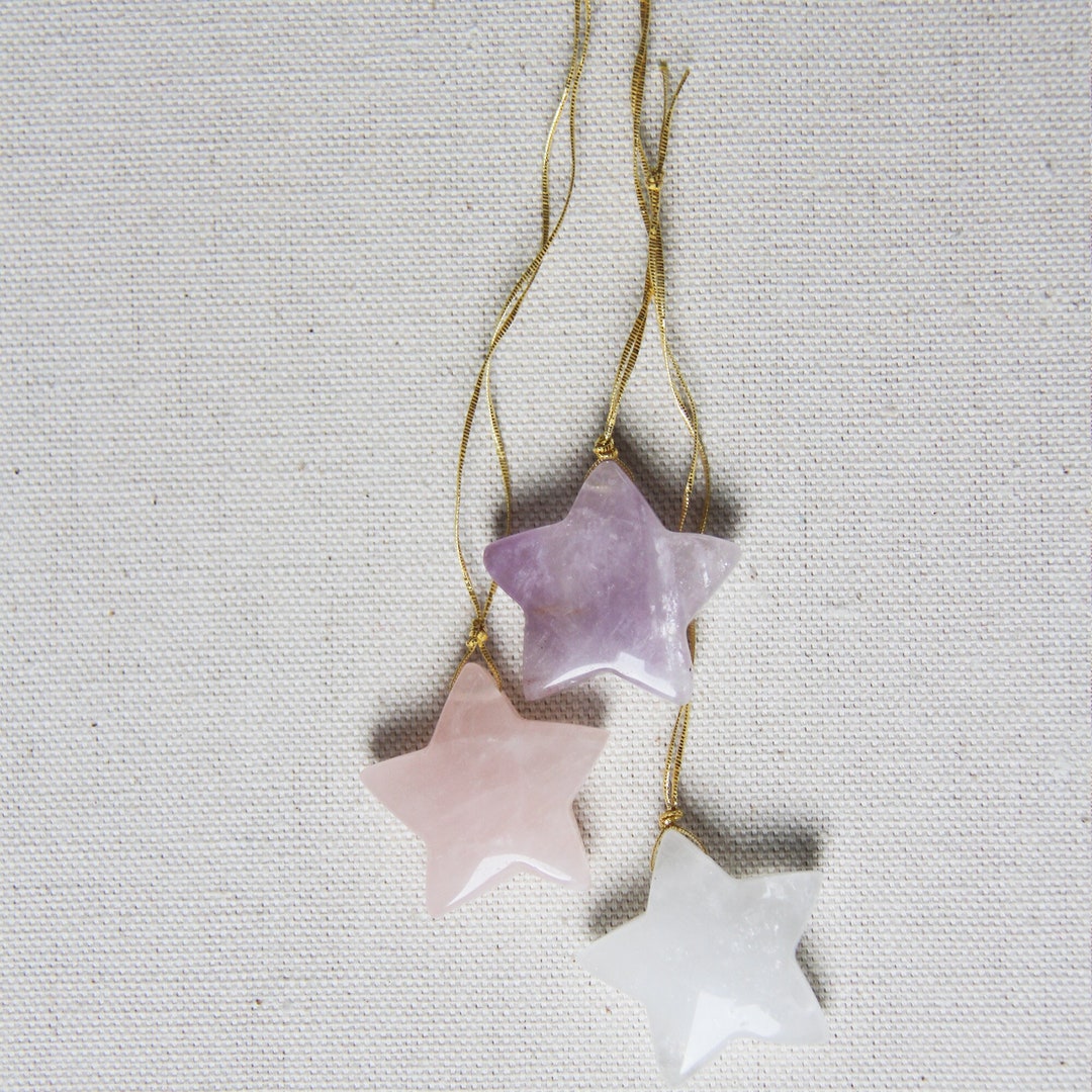 Set of 3 Crystal Star Christmas Decorations - Etsy
