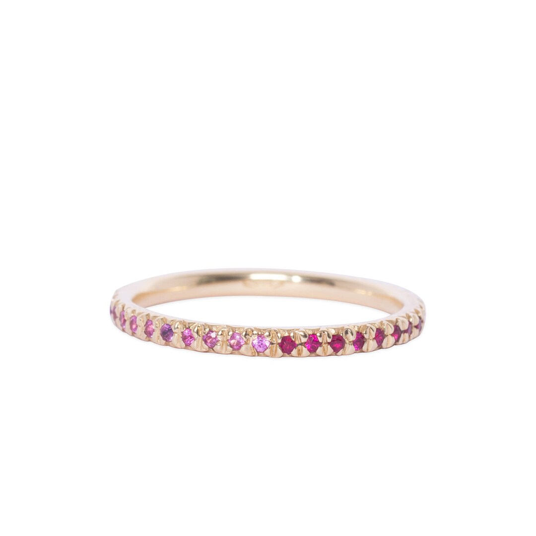14ct Gold Pink Sapphire & Ruby Eternity Ring (UK Size L, US Size 5 1/2) - Etsy