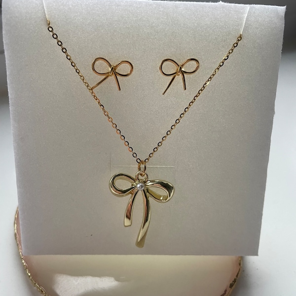 Bow Set Necklace - Etsy