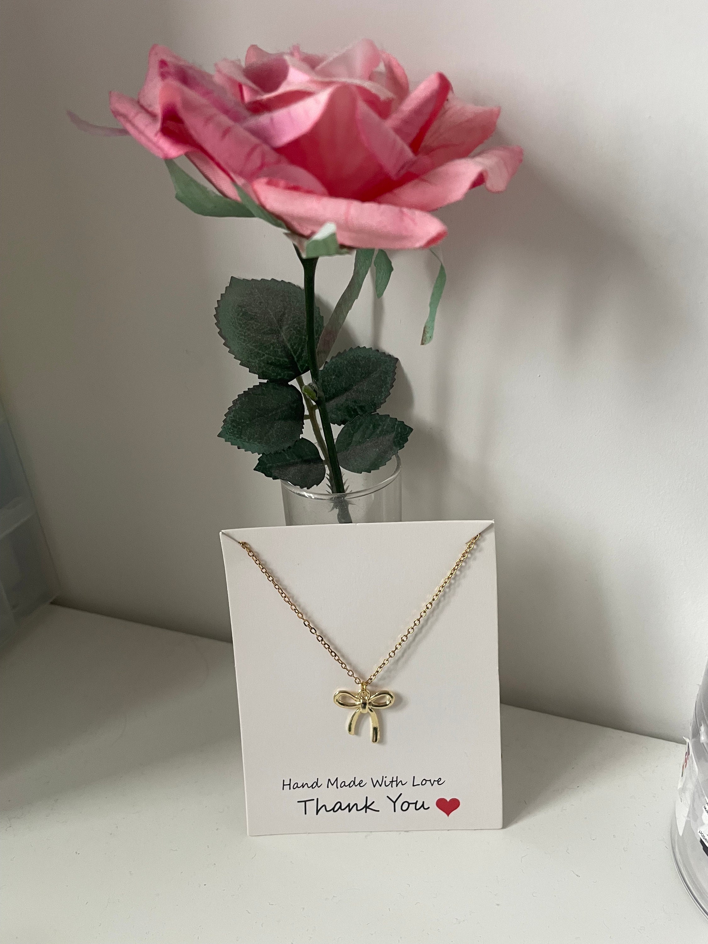 Stainless Steel Gold Colour Chain With Gold Colour Bow 44cm - Etsy