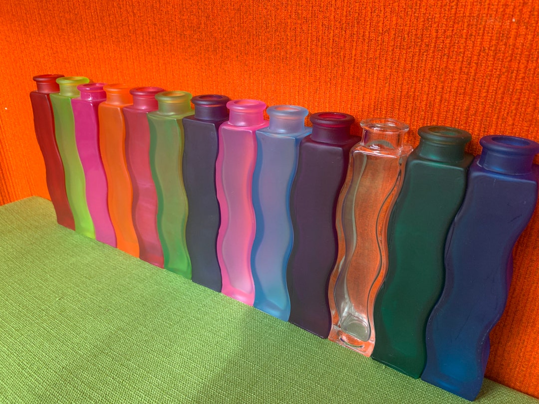 1990s IKEA Skämt Wavy Vases in Different Colors Frosted and Transparent ...