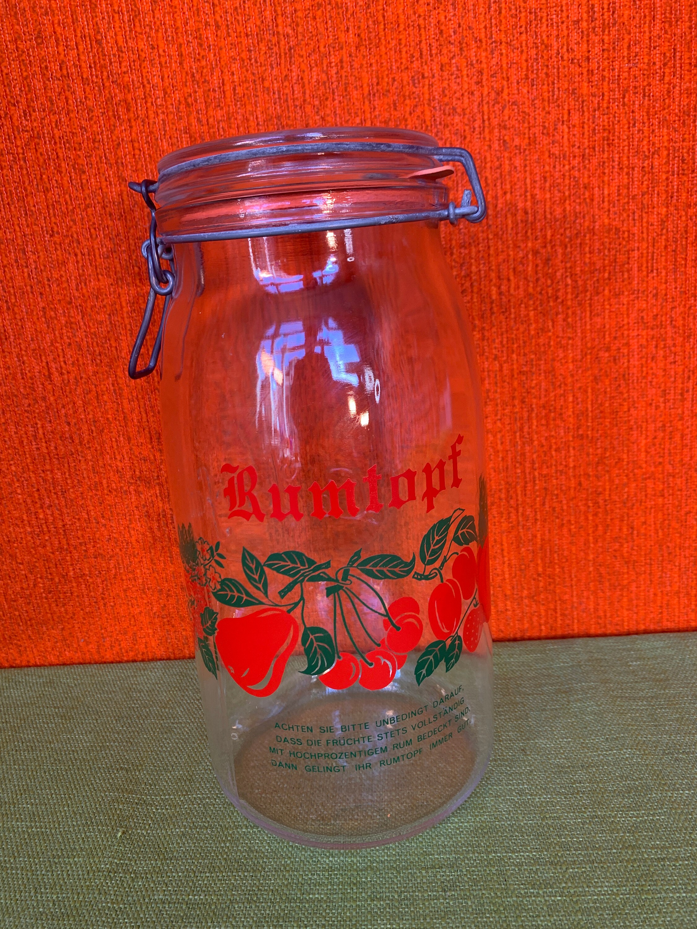 1970's Large Glass Rumtopf Stock Jar / Preserving Jar Vintage Mid ...
