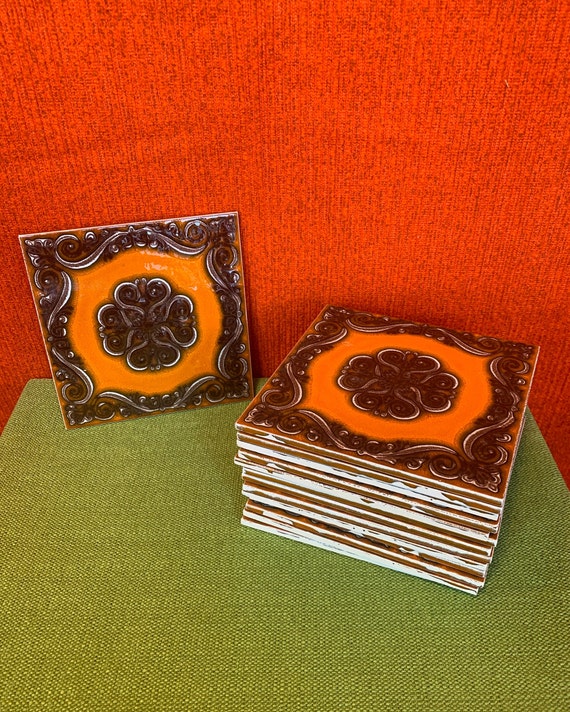 RARE New 70s Wall Tiles With Typical Seventies Style Mid | Etsy