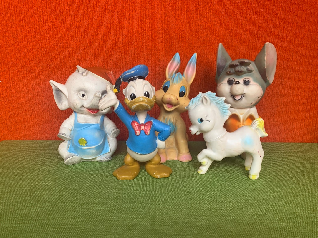 1960s Large and Small Ledra Plastic Squeaky Animals. Disney & - Etsy