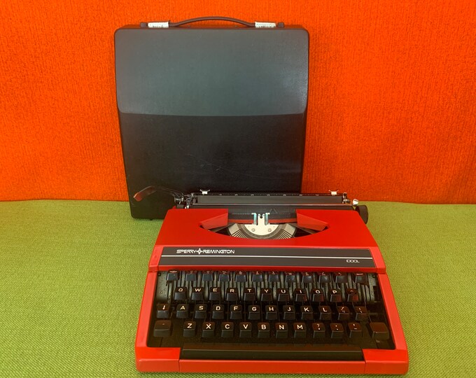1980s Bright Red Sperry Typewriter From Remmington Type Idol With Black ...