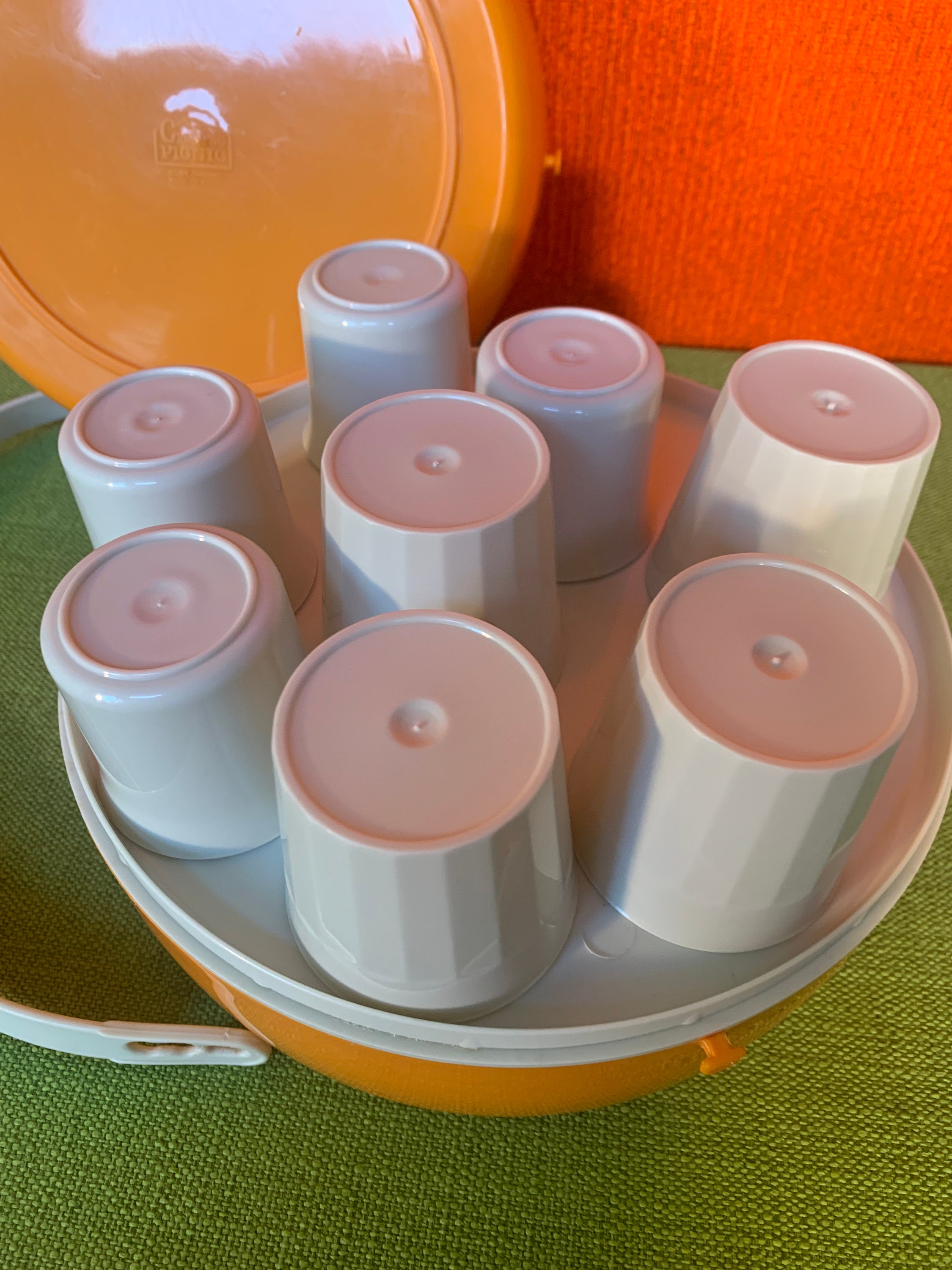 1970s Extensive Plastic Picnic Set in Orange for 4 People From - Etsy