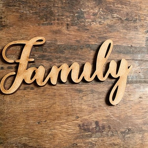 Script Family Wooden Sign Sizes 7.5cm 20cm Height Wall Art - Etsy