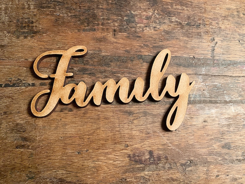 Script Family Wooden Sign Sizes 7.5cm 20cm Height Wall Art - Etsy
