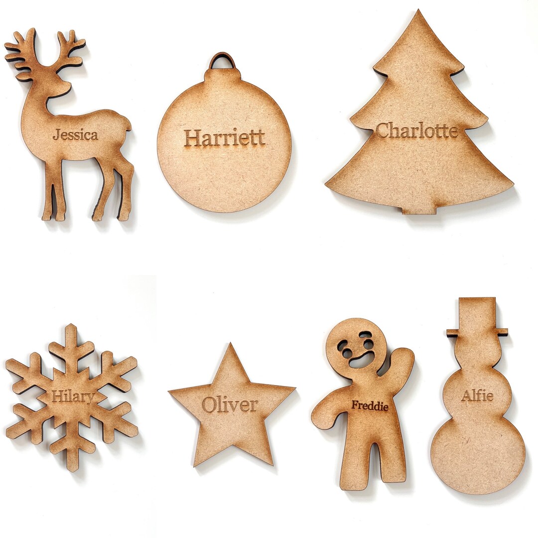 Christmas Place Names - Add Hole to Hang as Bauble Christmas Table ...