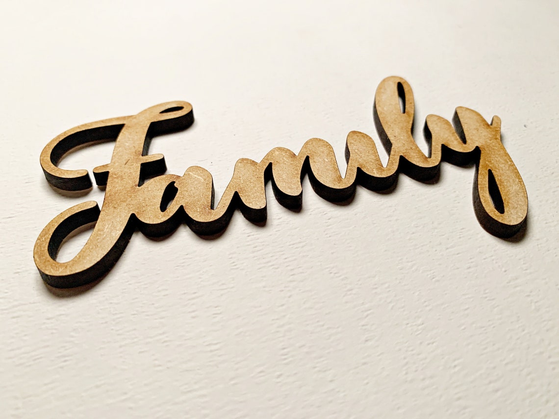 Script Family Wooden Sign Sizes 7.5cm 20cm Height Wall Art - Etsy