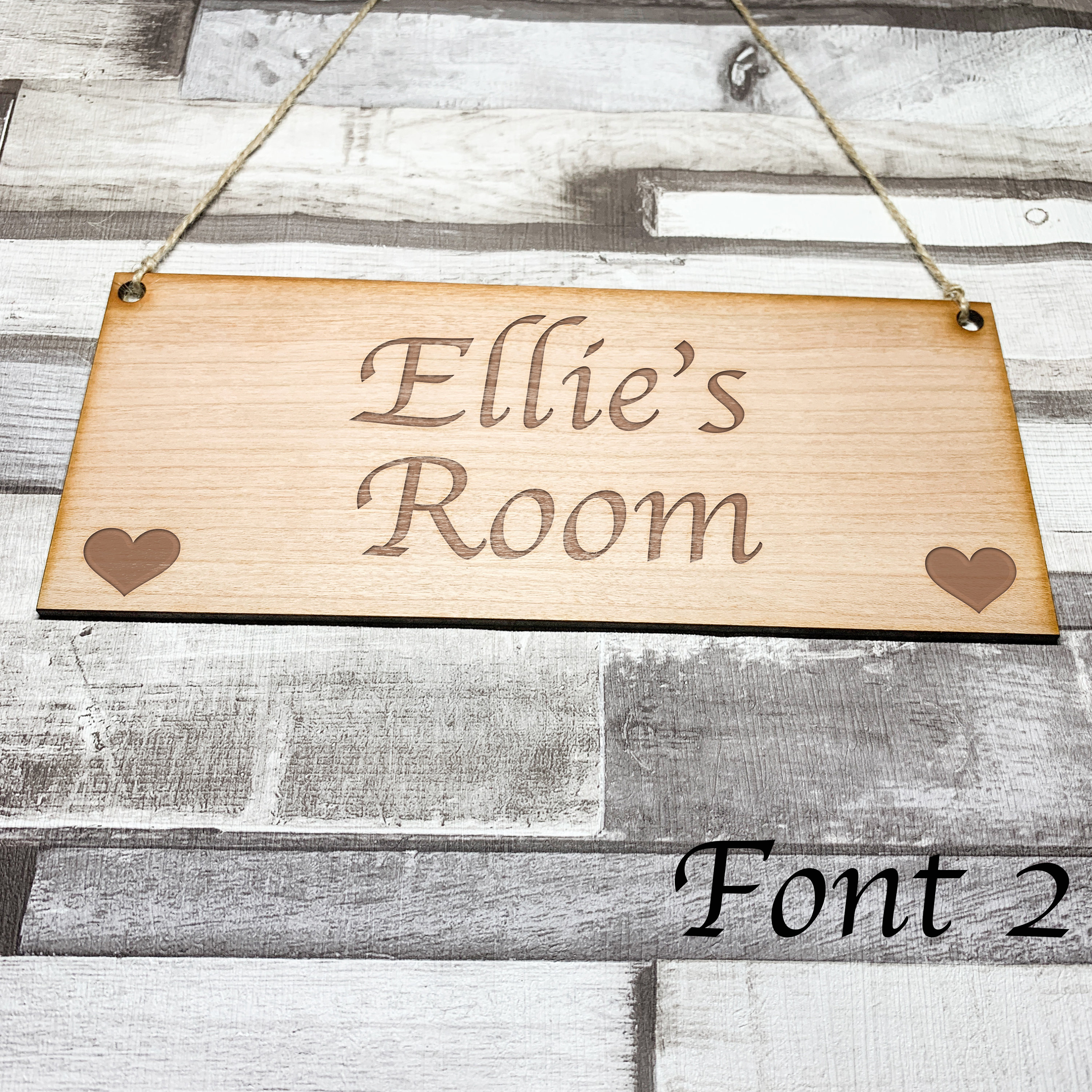 Personalised Bedroom Door Sign With or Without Hearts / | Etsy UK