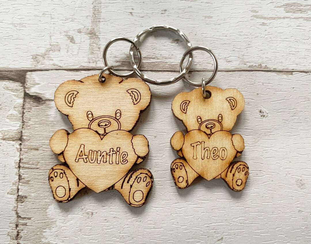 Personalised Teddy Bear Keyring / Personalised Keyring Gift / Teddy ...