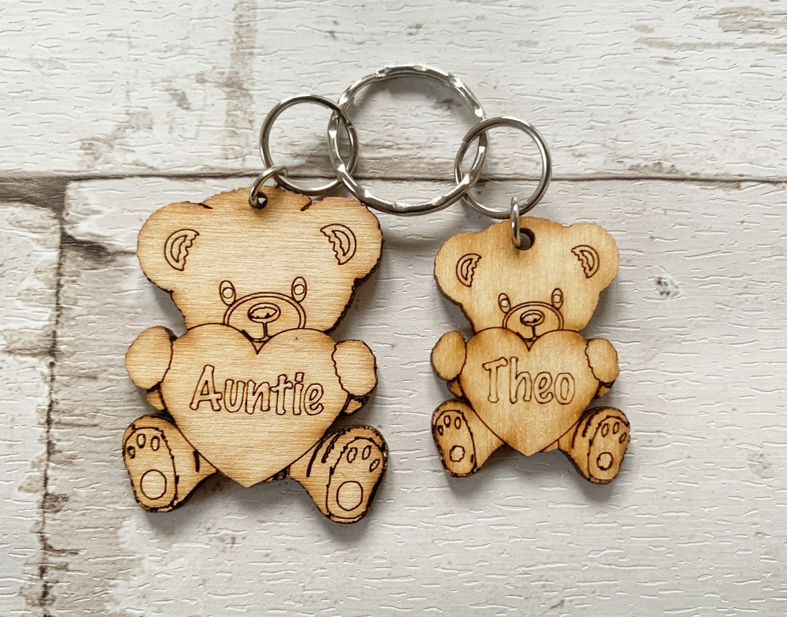 Personalised Teddy Bear Keyring / Personalised Keyring Gift / - Etsy UK