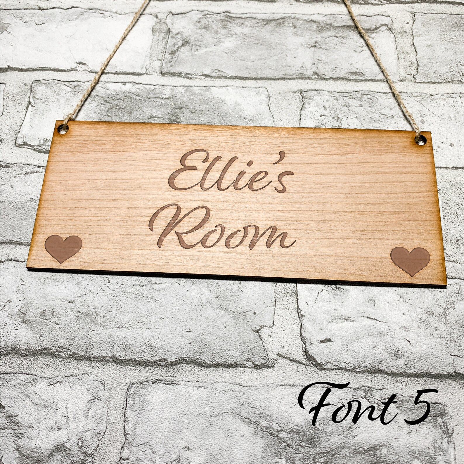 Personalised Bedroom Door Sign With or Without Hearts / | Etsy UK