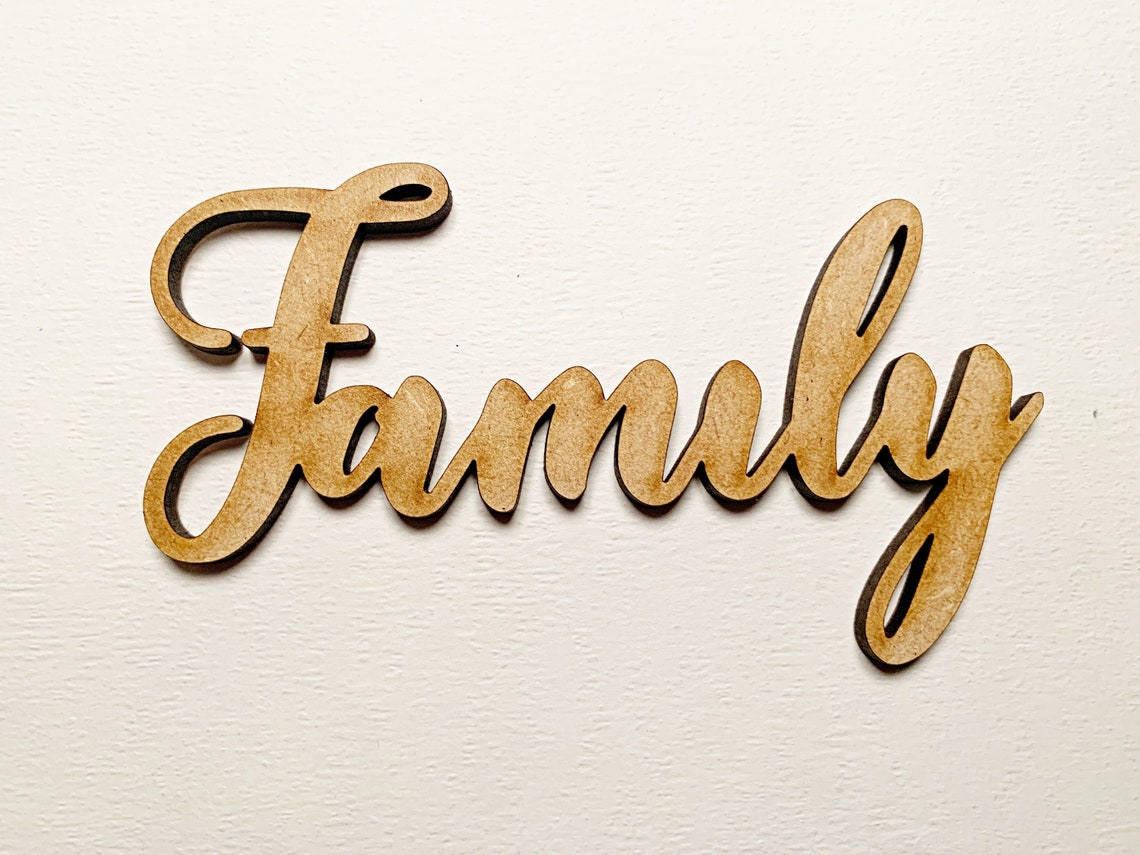 Script Family Wooden Sign Sizes 7.5cm 20cm Height Wall Art - Etsy