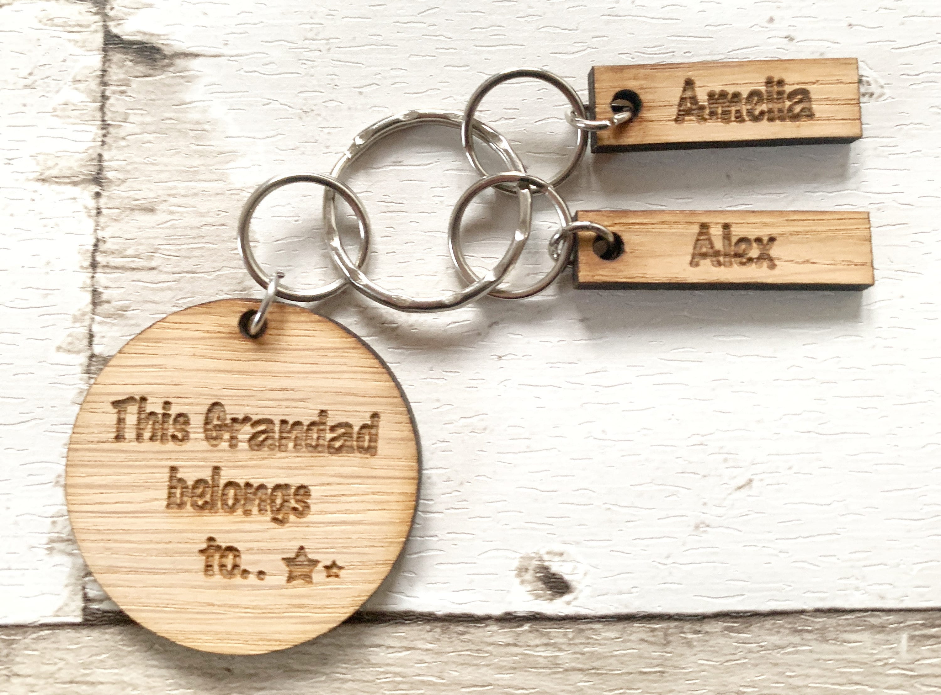 Personalised Wooden Keyring 'This Grandad belongs to | Etsy