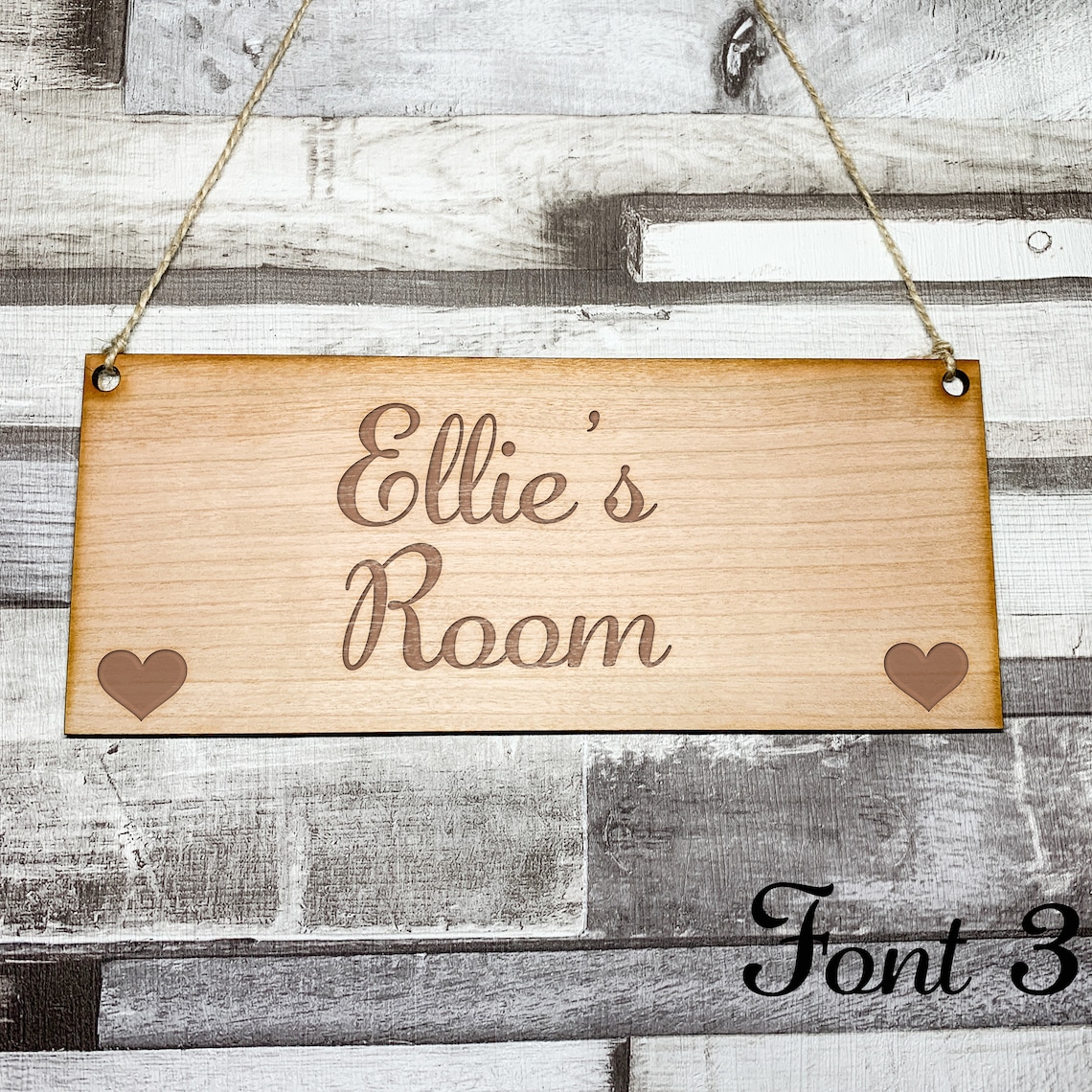 Personalised Bedroom Door Sign With or Without Hearts / | Etsy UK