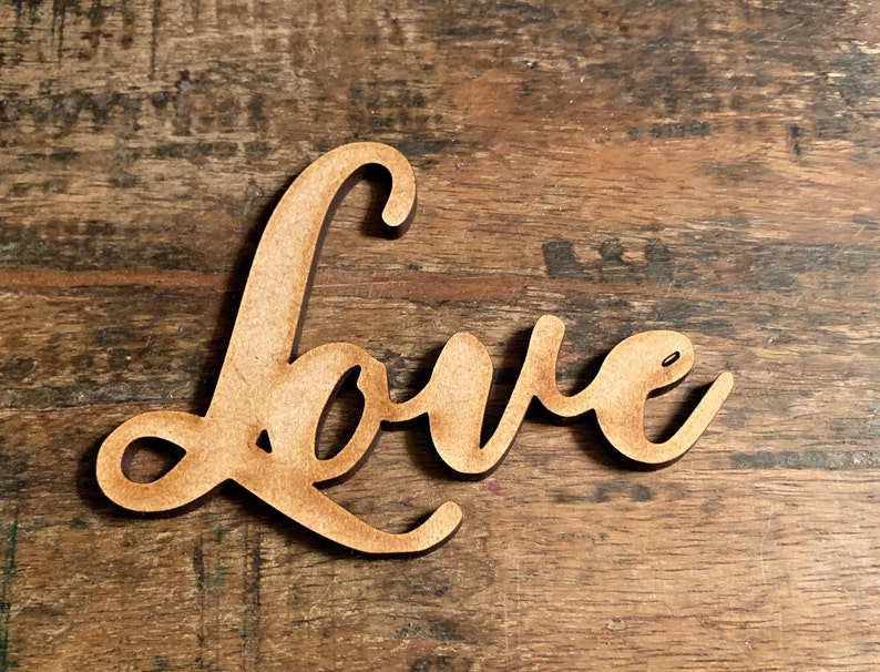 Script Love Wooden Sign Sizes 7.5cm 20cm Height Wall Art - Etsy