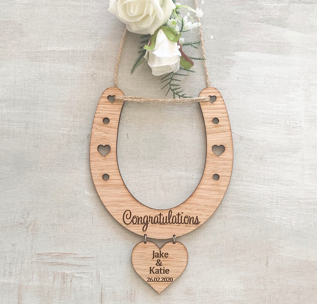 Personalised Wedding Gift - Horseshoe With Names and Date ...