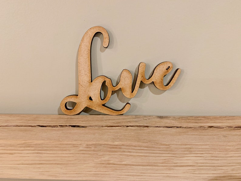 Script Love Wooden Sign Sizes 7.5cm 20cm Height Wall Art - Etsy