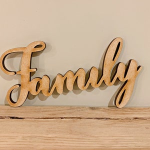 Script Family Wooden Sign Sizes 7.5cm 20cm Height Wall Art - Etsy