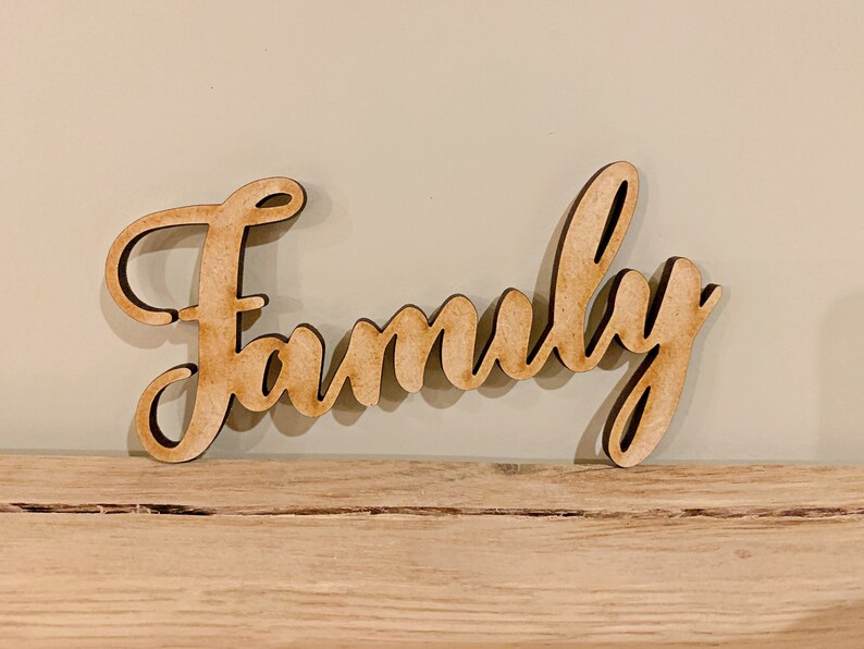 Script Family Wooden Sign Sizes 7.5cm 20cm Height Wall Art - Etsy