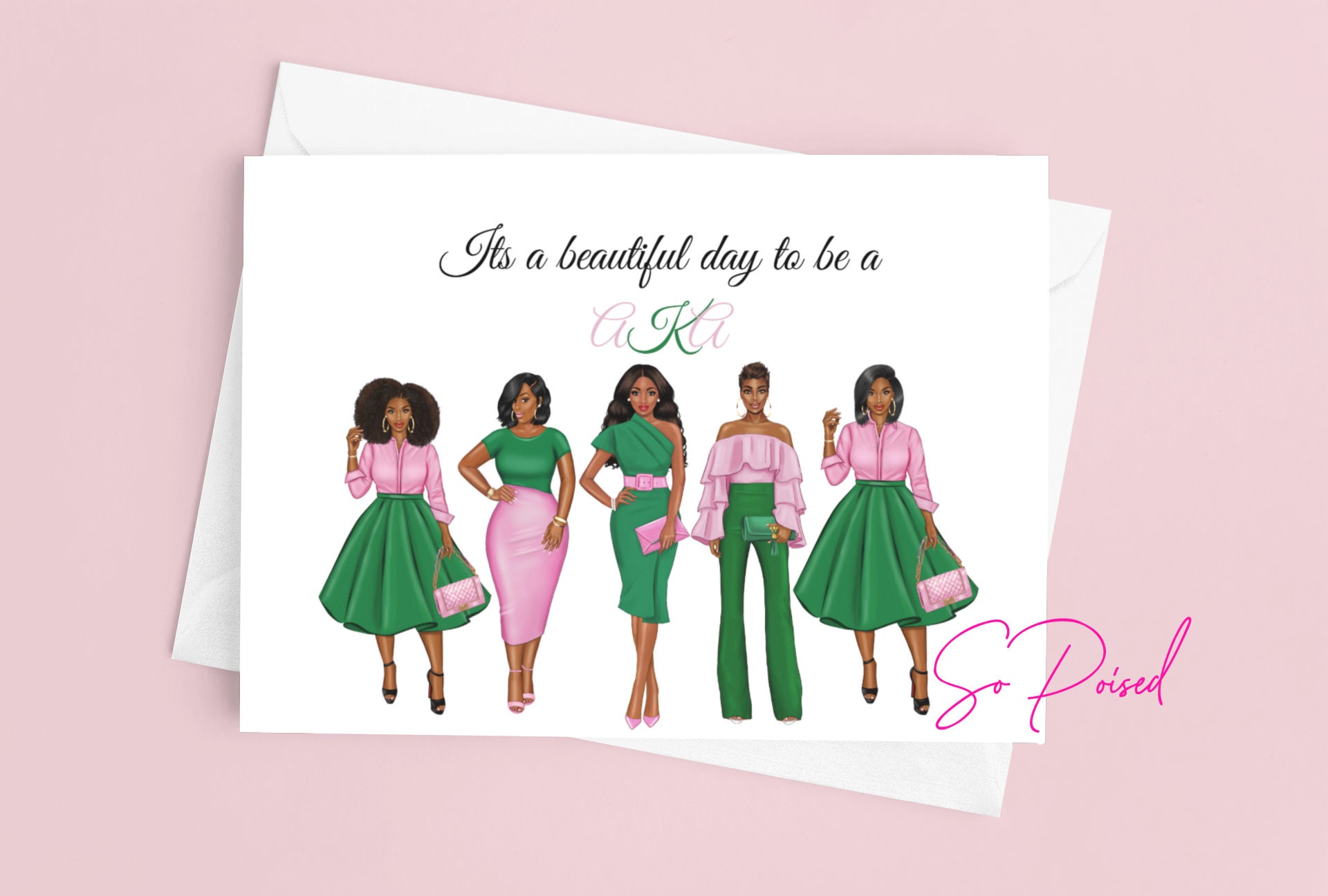 Alpha Kappa Alpha Inspired Greeting Card | Etsy
