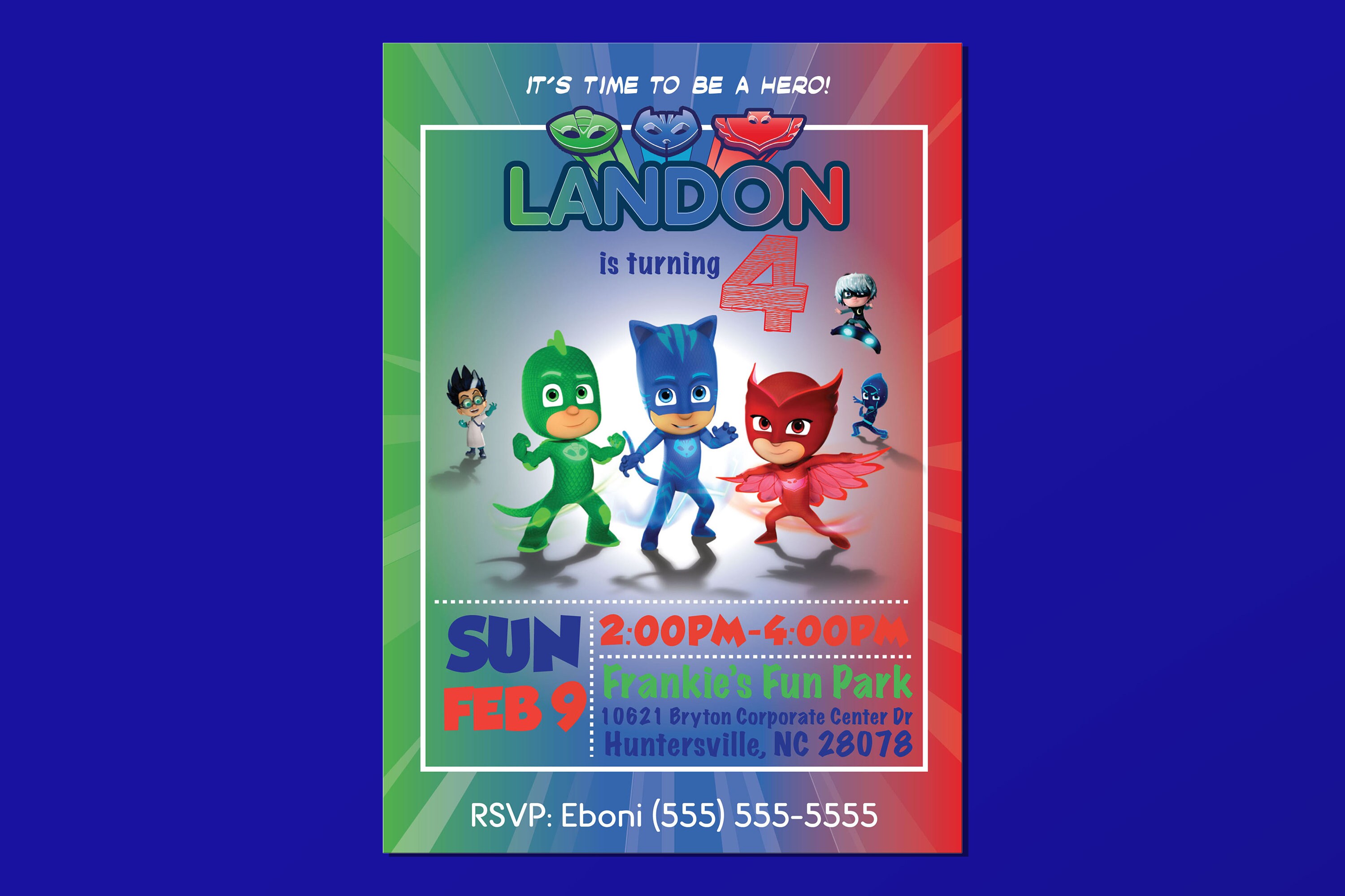 Invitación de cumpleaños de PJ Masks ARCHIVO DIGITAL - Etsy México