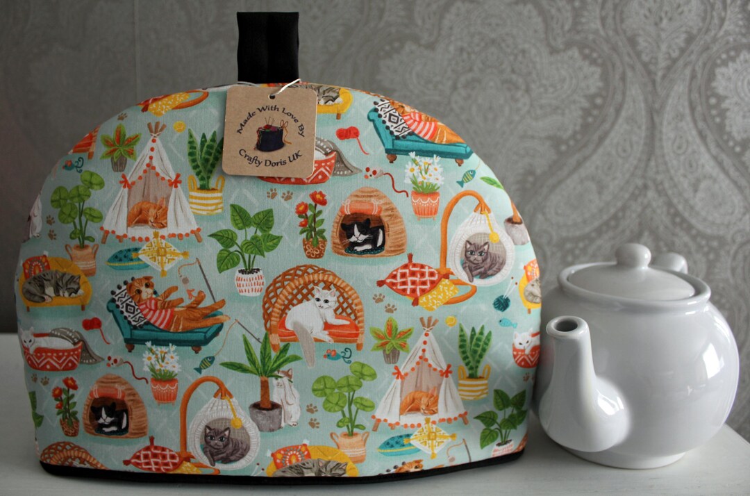 Cat Design Tea Cosy, Animal Pet Tea Cozy for Teapot, Feline Cover Hot ...