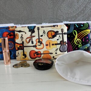 Music Themed Makeup Bag, Country Guitars Orchestra Instruments Small ...
