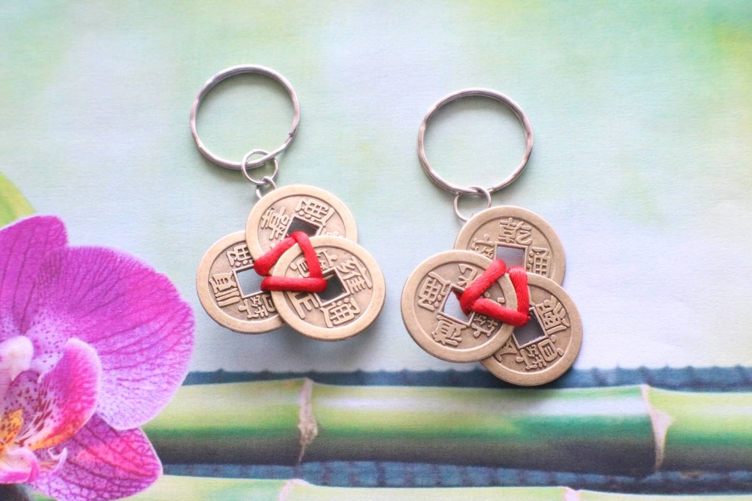 Feng Shui Key Chain, Chinese Brass Coins, Chinese Coins, Chinese Lucky ...