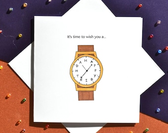 Time is an Illusion Happy Birthday Risograph Greeting Card - Etsy