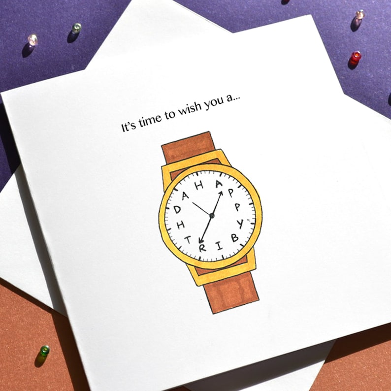 Birthday Watch Card - Etsy