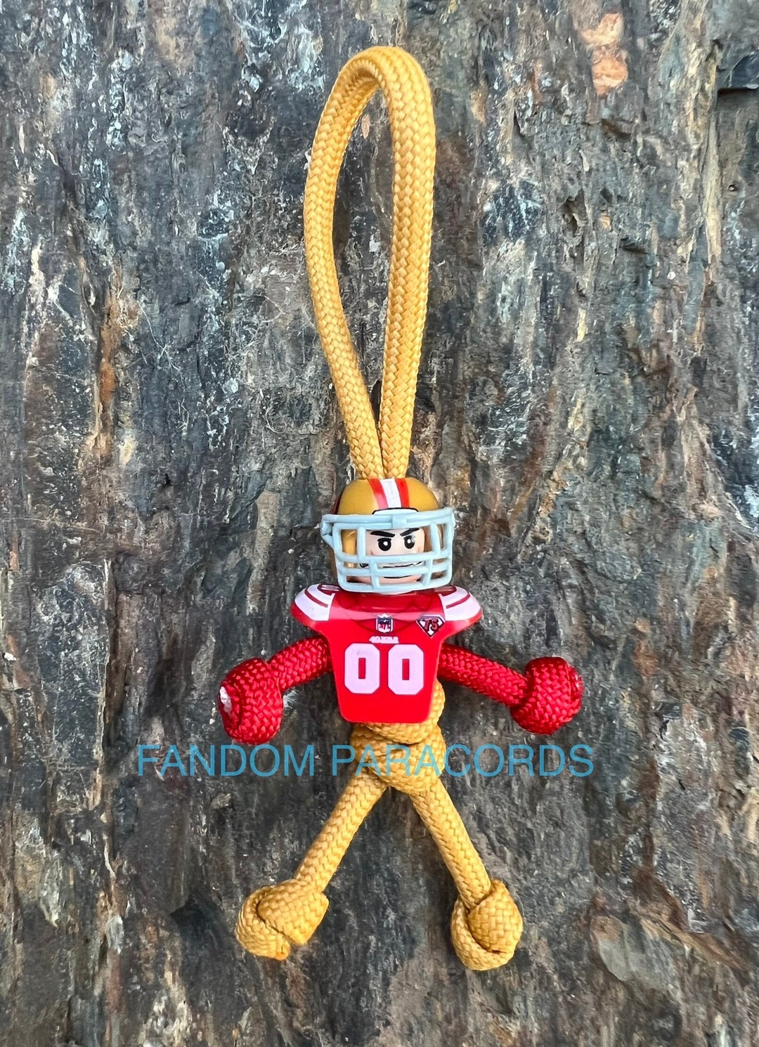 San Francisco 49ers Paracord Keychain, Everyday Carry Keyring, Football ...