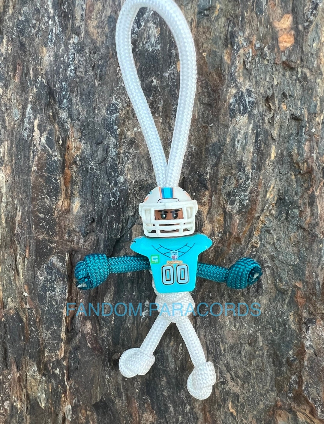 Miami Dolphins Paracord Keychain, Everyday Carry Keyring, Football ...