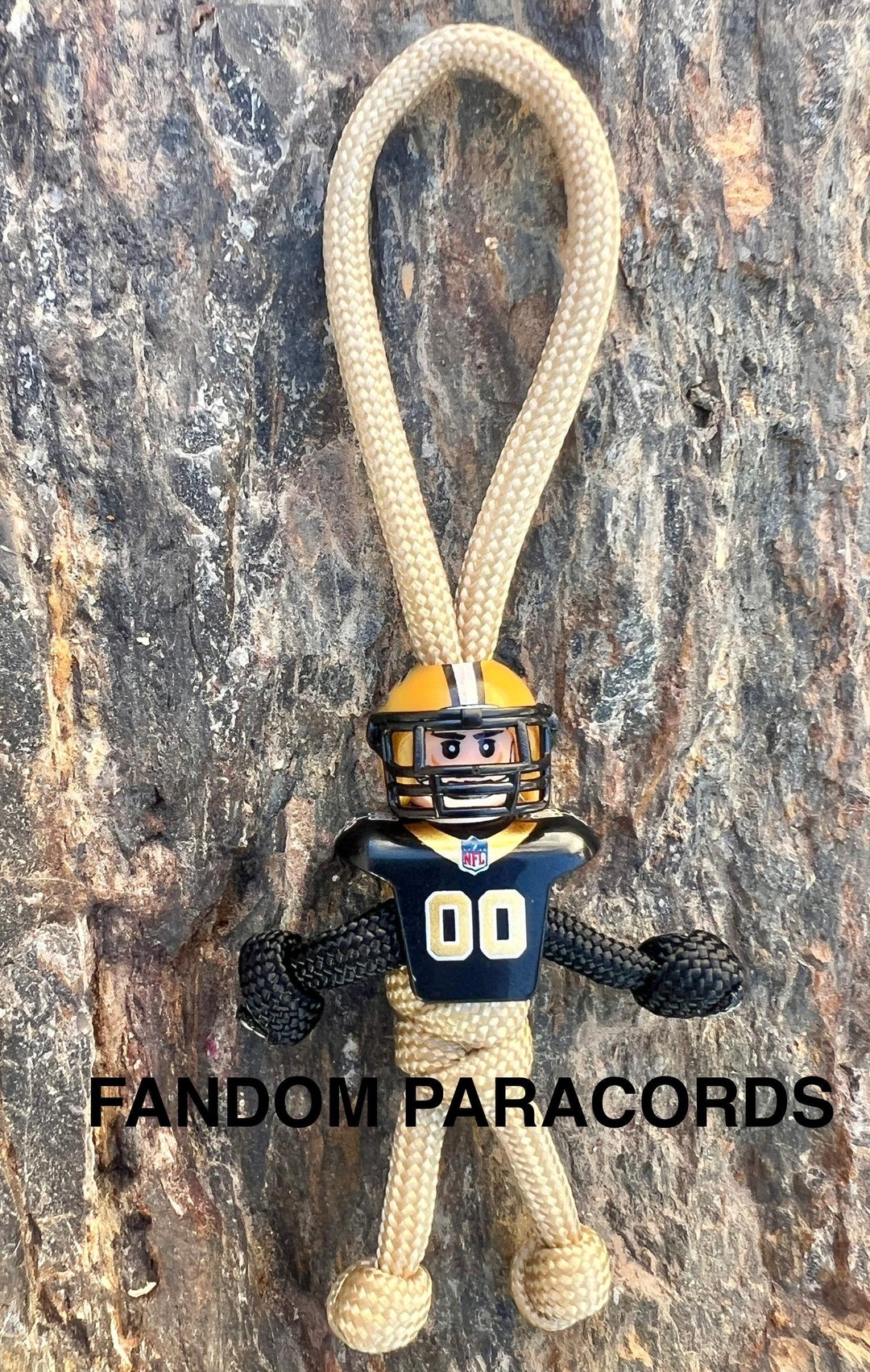 New Orleans Saints Paracord Keychain, Everyday Carry Keyring, Football ...