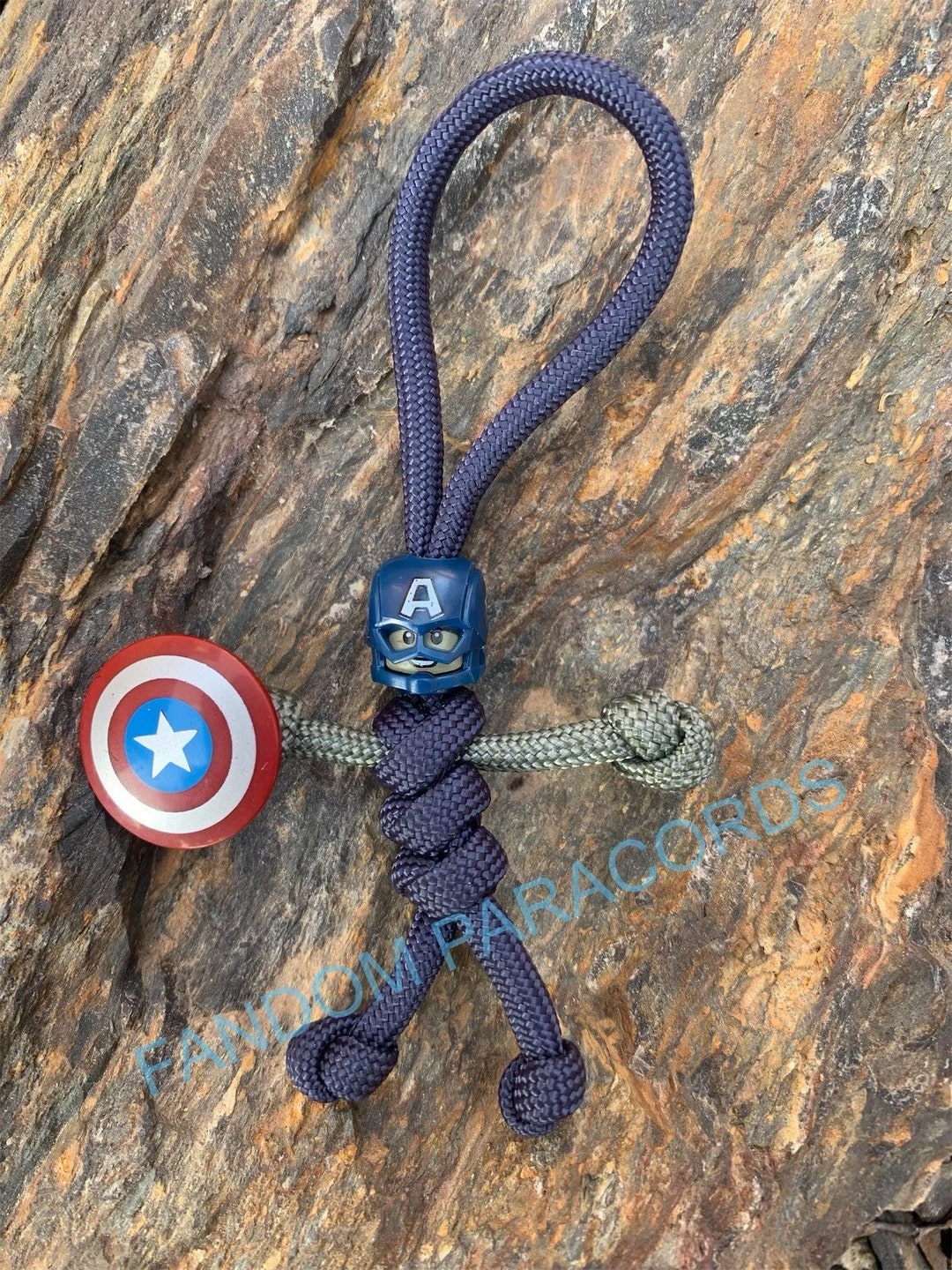 CAPTAIN AMERICA Paracord Keychain, Everyday Carry Keyring, Avengers ...