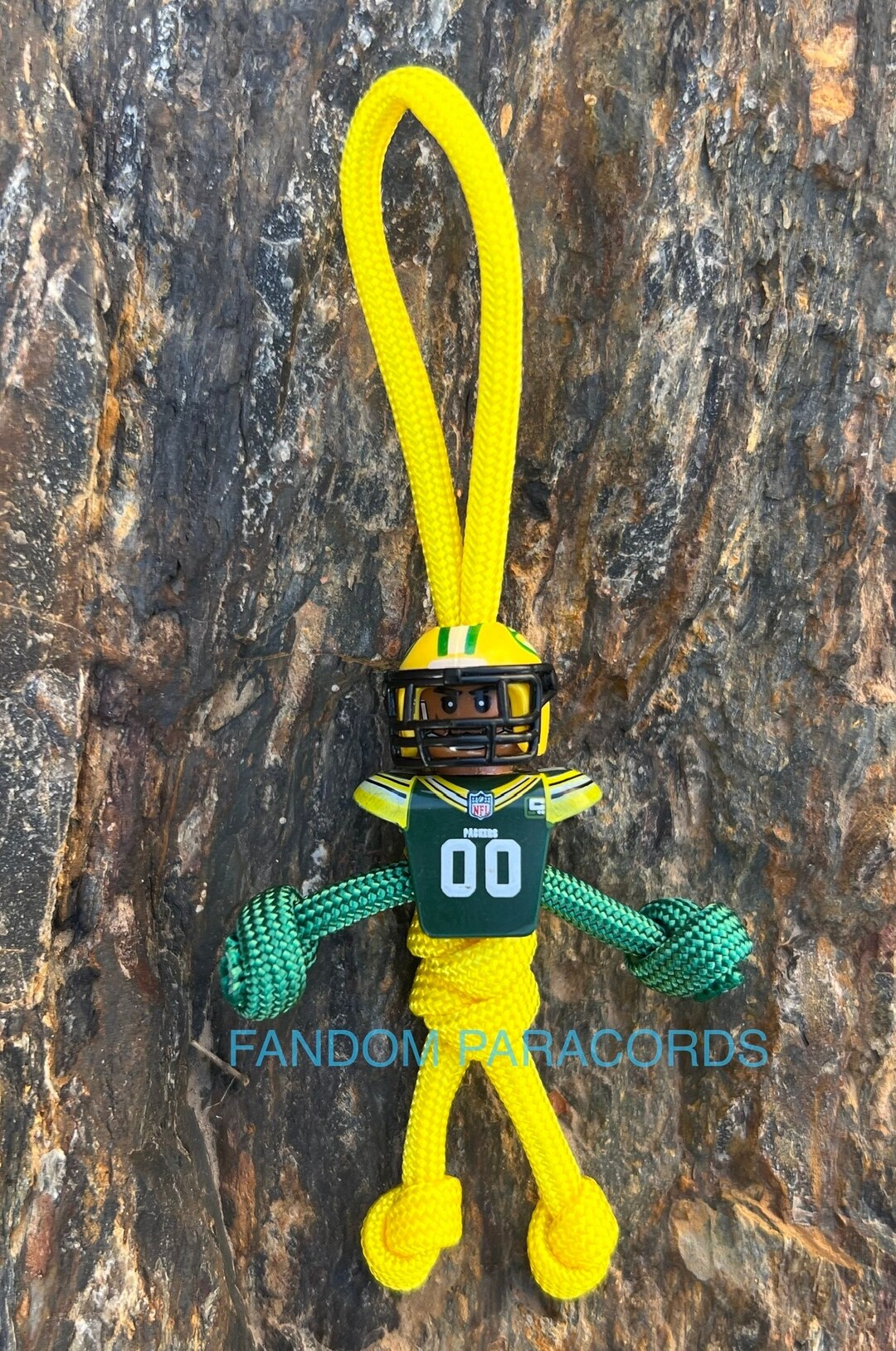 Green Bay Packers Paracord Keychain, Everyday Carry Keyring, Football ...