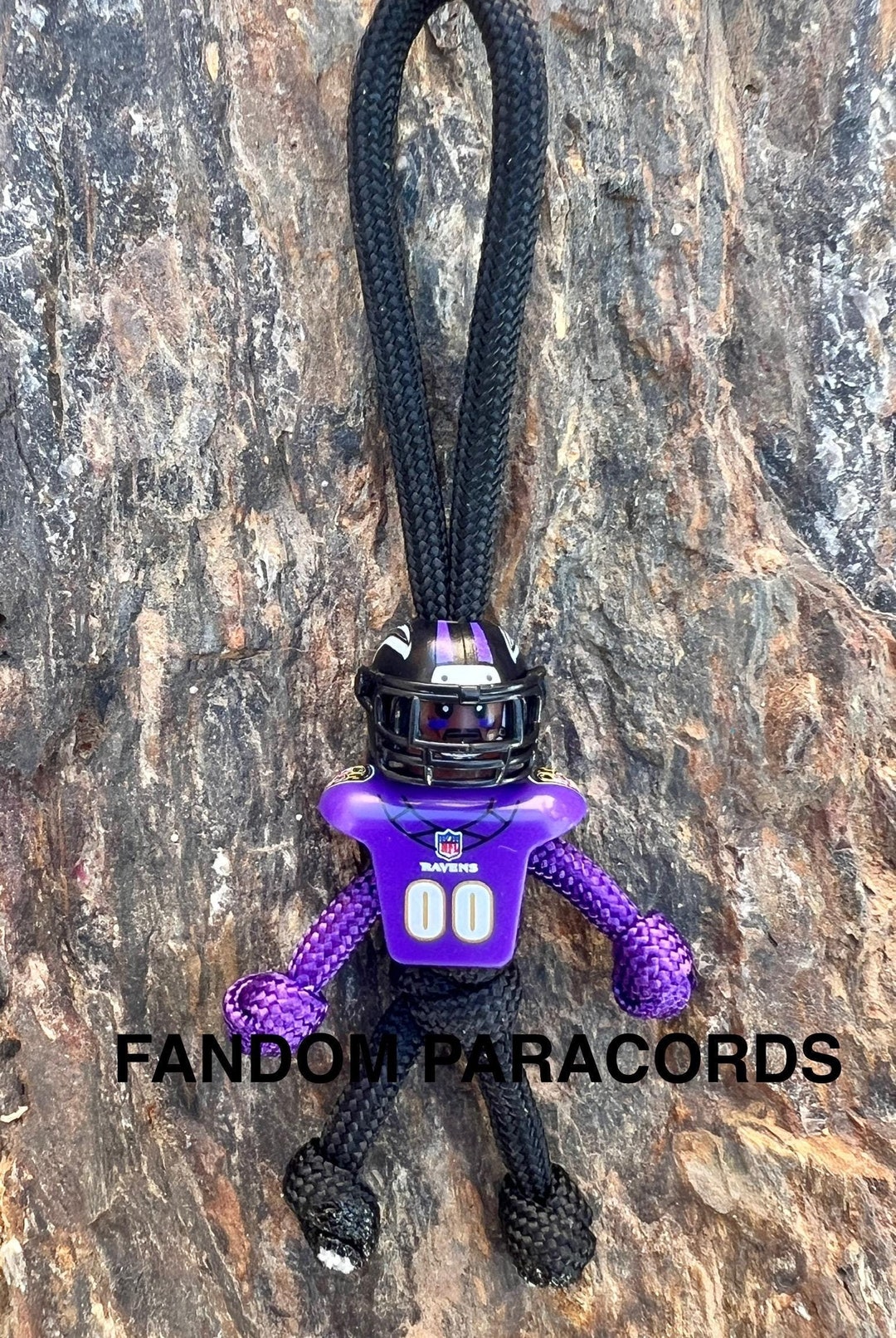Baltimore Ravens Paracord Keychain, Everyday Carry Keyring, Football ...