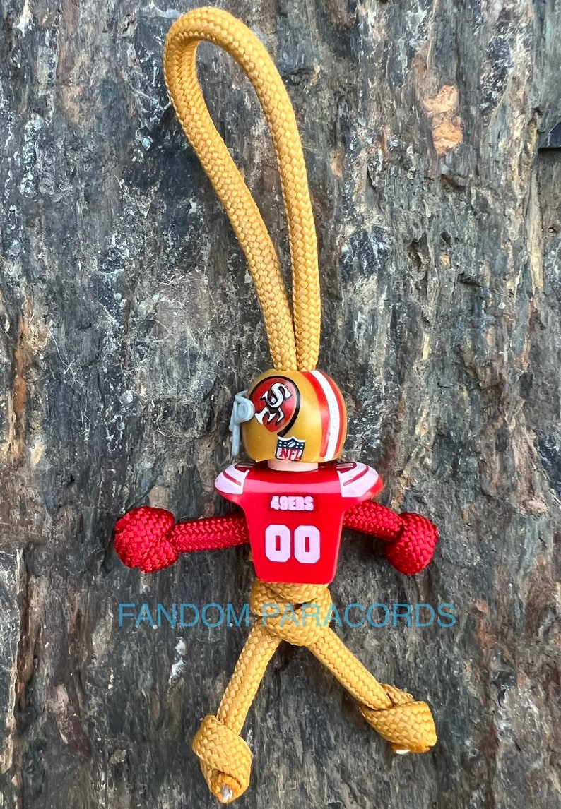 San Francisco 49ers Paracord Keychain, Everyday Carry Keyring, Football ...