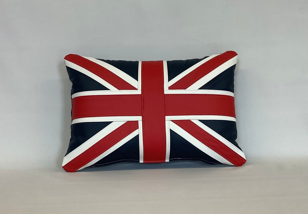 The Traditional Leather Union Jack Cushion - Etsy