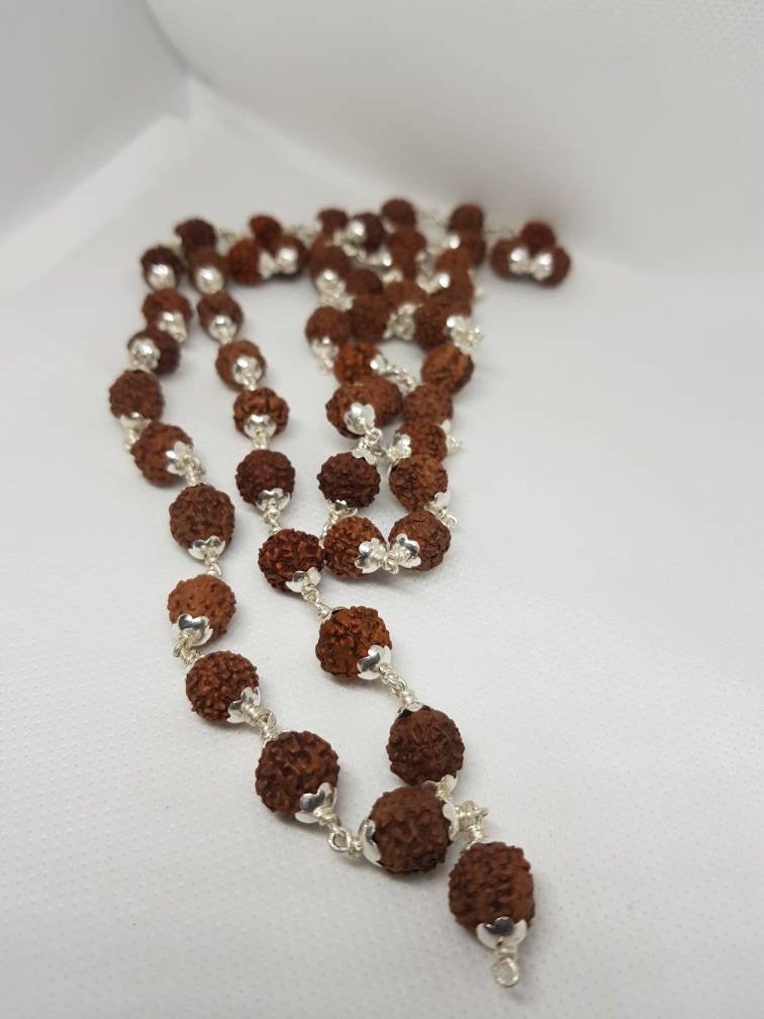 10mm Size Beautiful Shiva Rudraksha Mala Necklace in Silver 54 Beads - Etsy