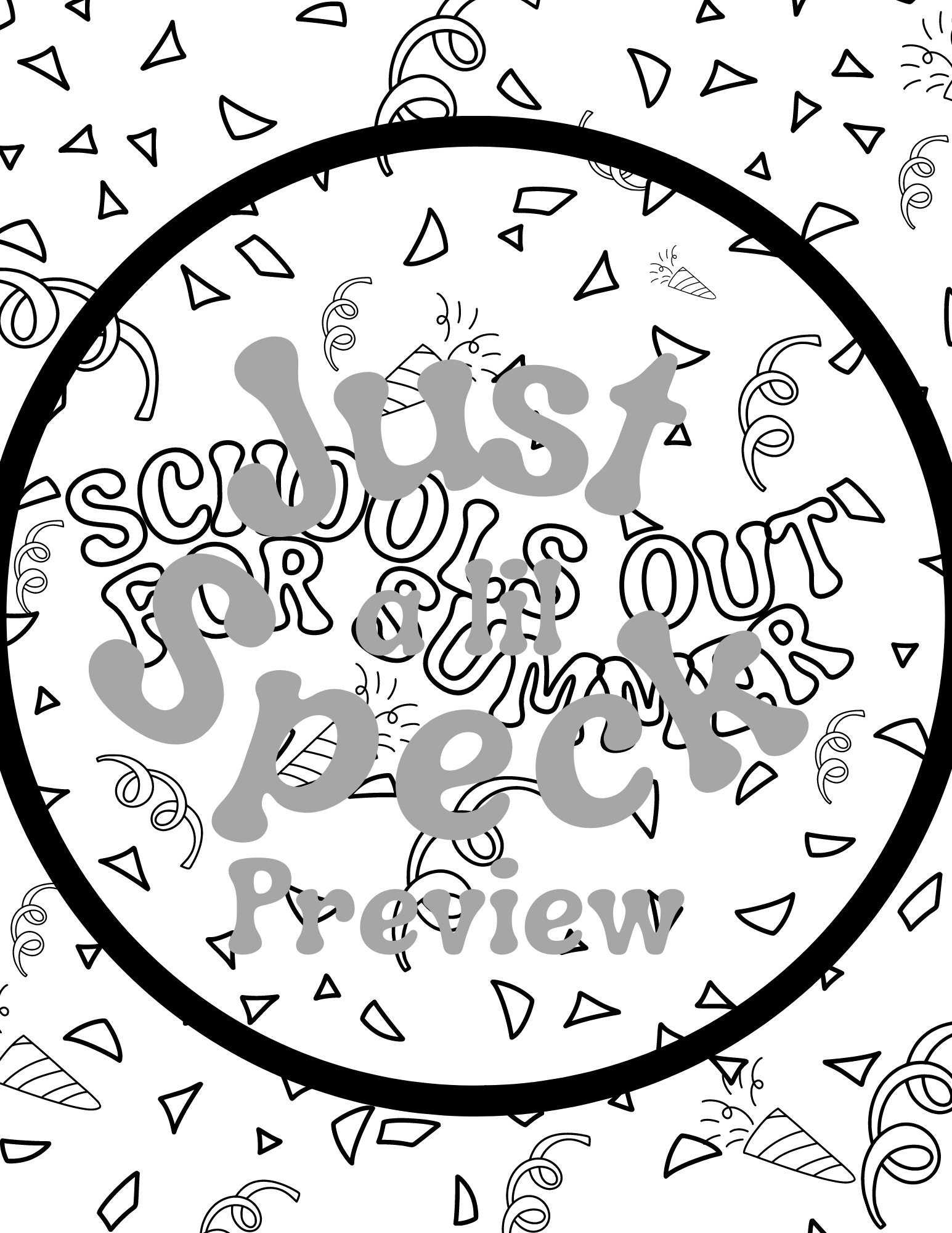 Retro Summer Coloring Page Schools Out Activity Bundle Pack 6 Pages ...