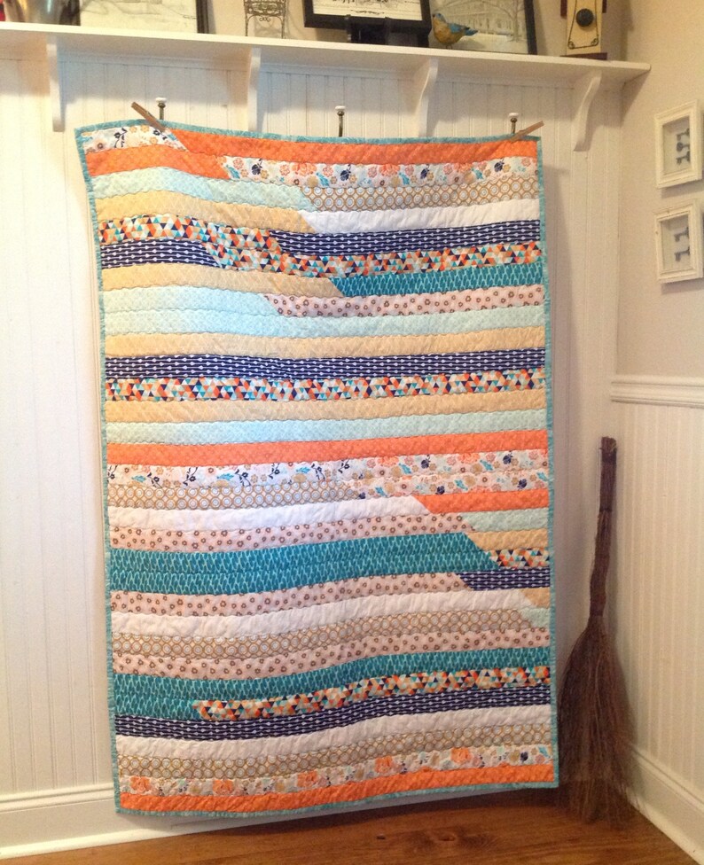 Orange Sherbet Strip Quilt - Etsy