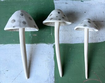 Ceramic Mushroom Garden Stake - Etsy
