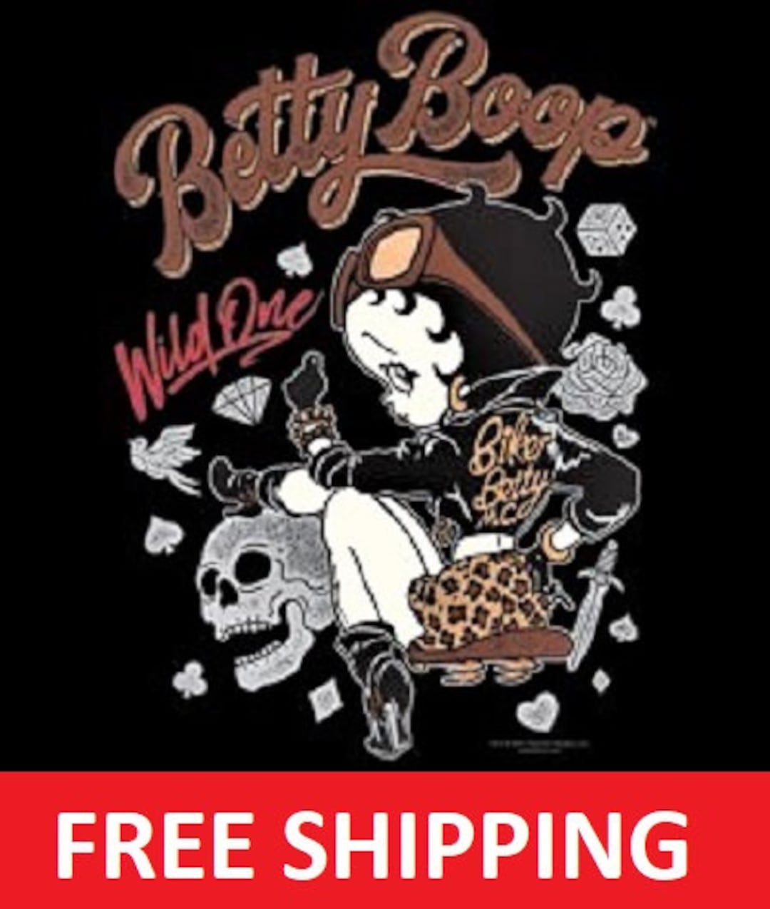 Betty Boop-t-shirt-biker Betty-wild ONE - Etsy
