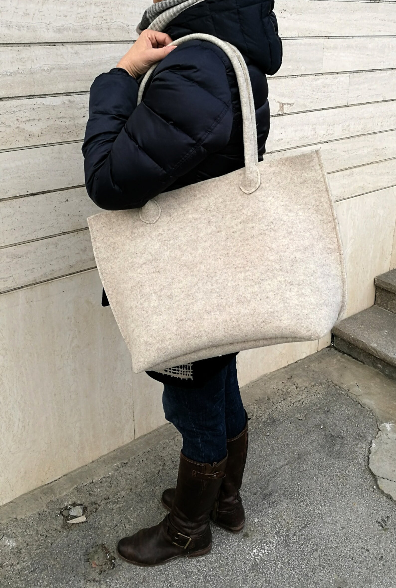 Casual Elegant Violet Bag Felt Bag Wool Bag Hand Bag - Etsy