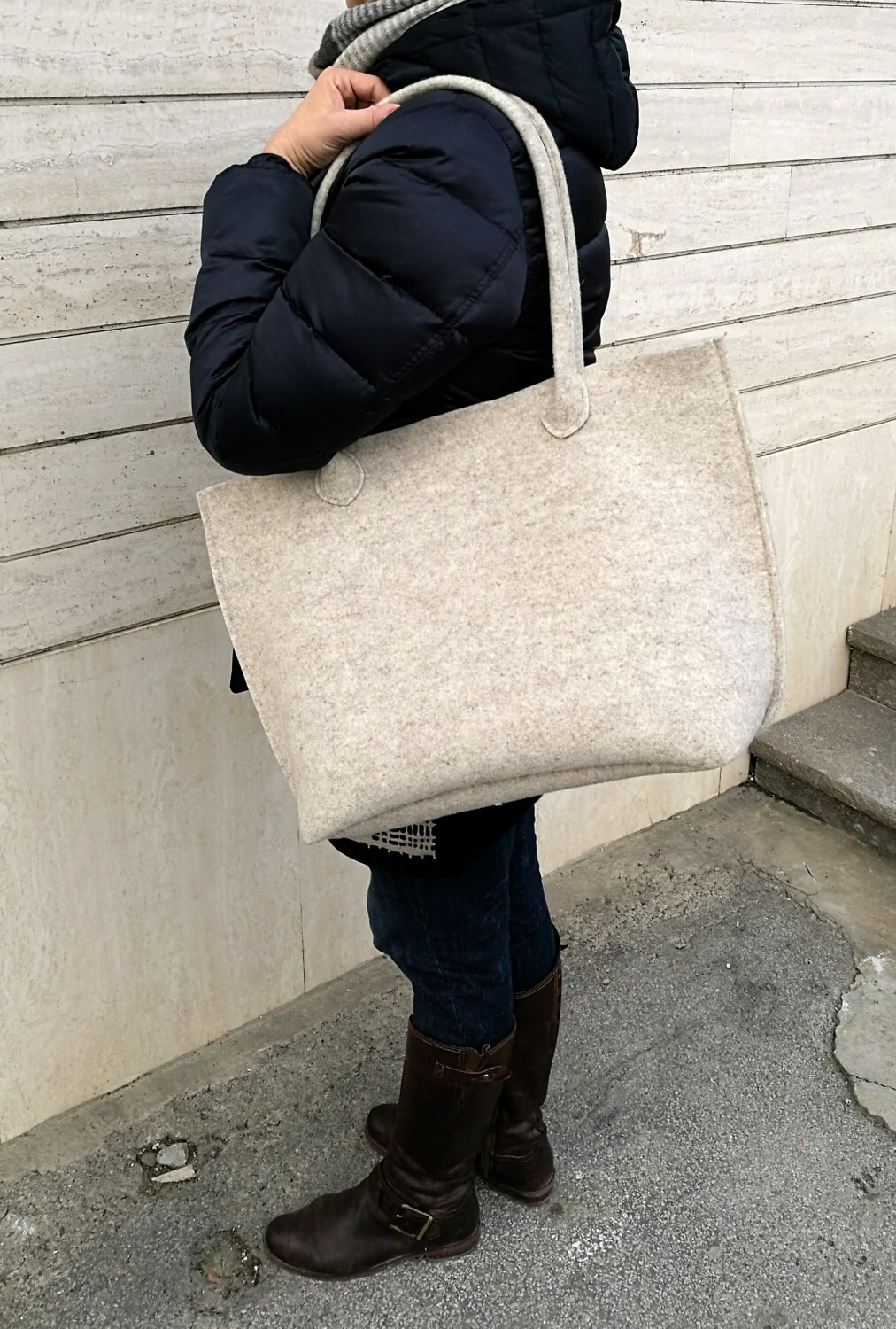 Casual Elegant Violet Bag Felt Bag Wool Bag Hand Bag - Etsy