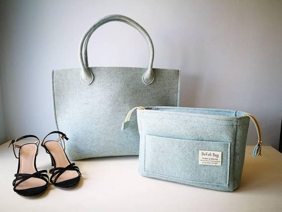 Elegant Casual Light Blue Bag Felt Bag Wool Bag Hand Bag | Etsy